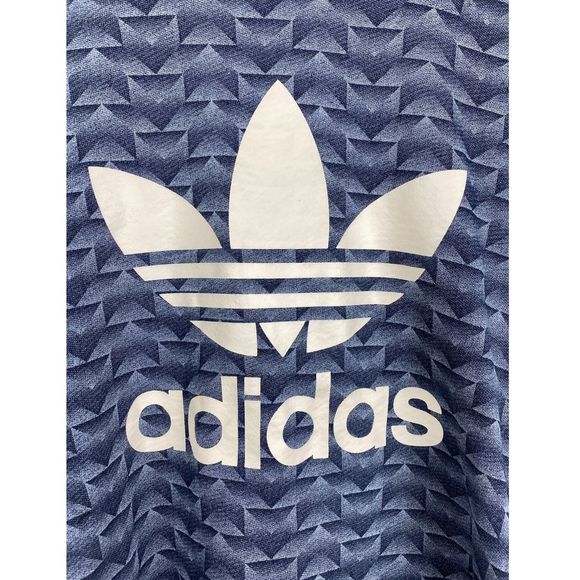 adidas | Tops | Adidas Trefoil Blue Chevron Pattern Cropped Tee S ...